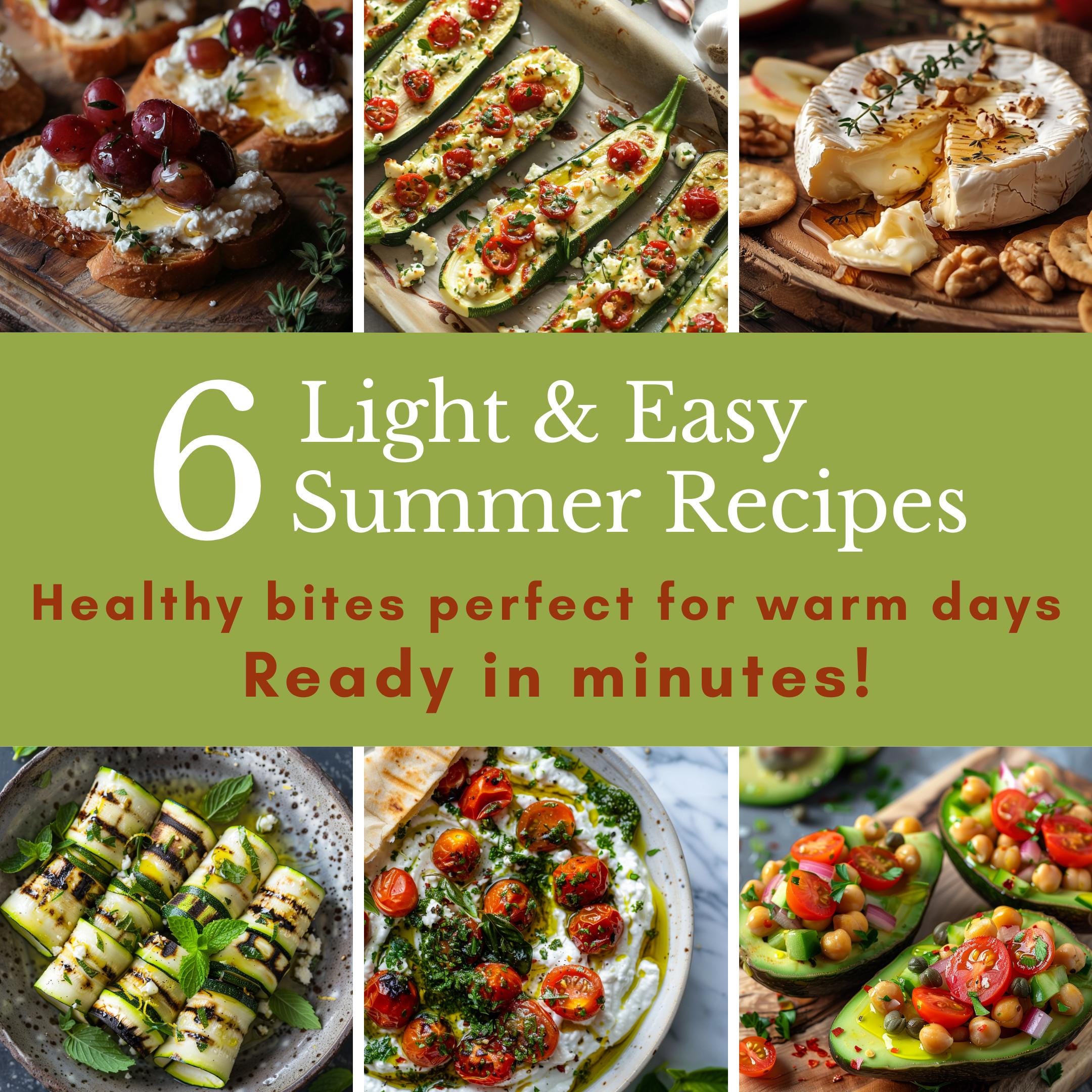 Easy Summer Appetizer Bundle – 6 Light & Healthy Recipes | Vegetarian ...
