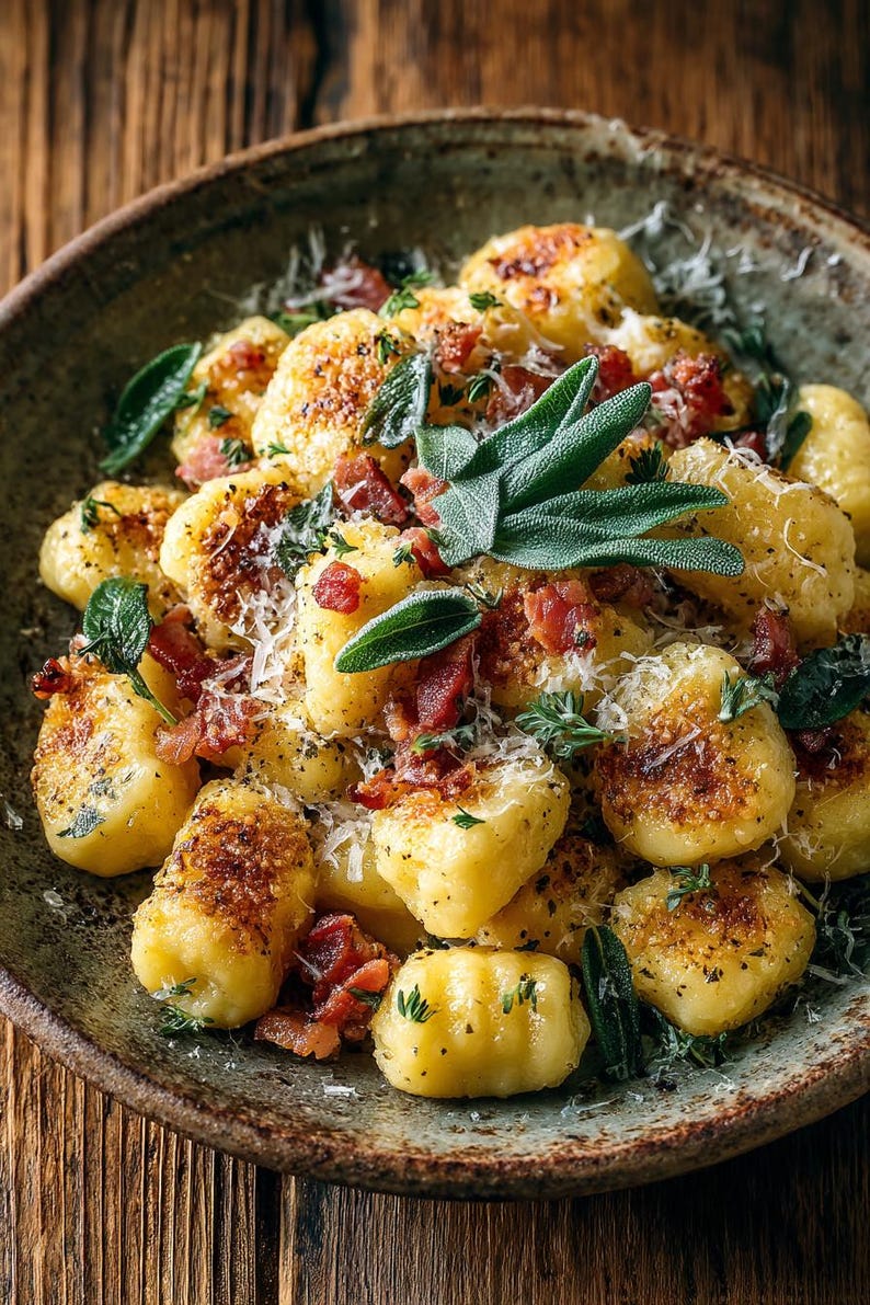 Cauliflower Gnocchi Recipe: Crispy Pancetta & Sage (printable PDF ...