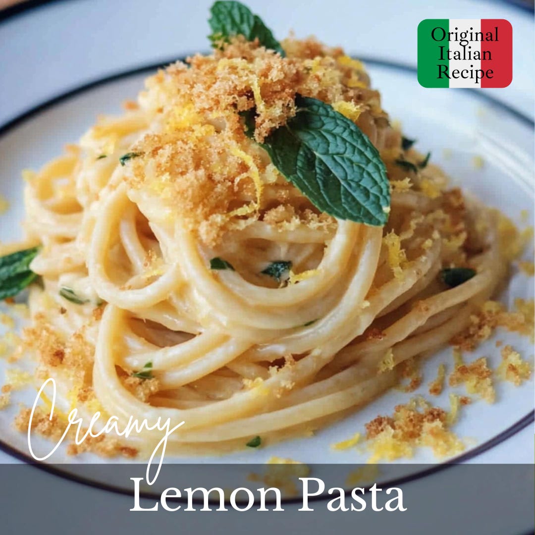 Best Creamy Lemon Pasta Recipe, Easy Lemon Spaghetti, No Cream, Fresh Mint & Caper Breadcrumbs ...