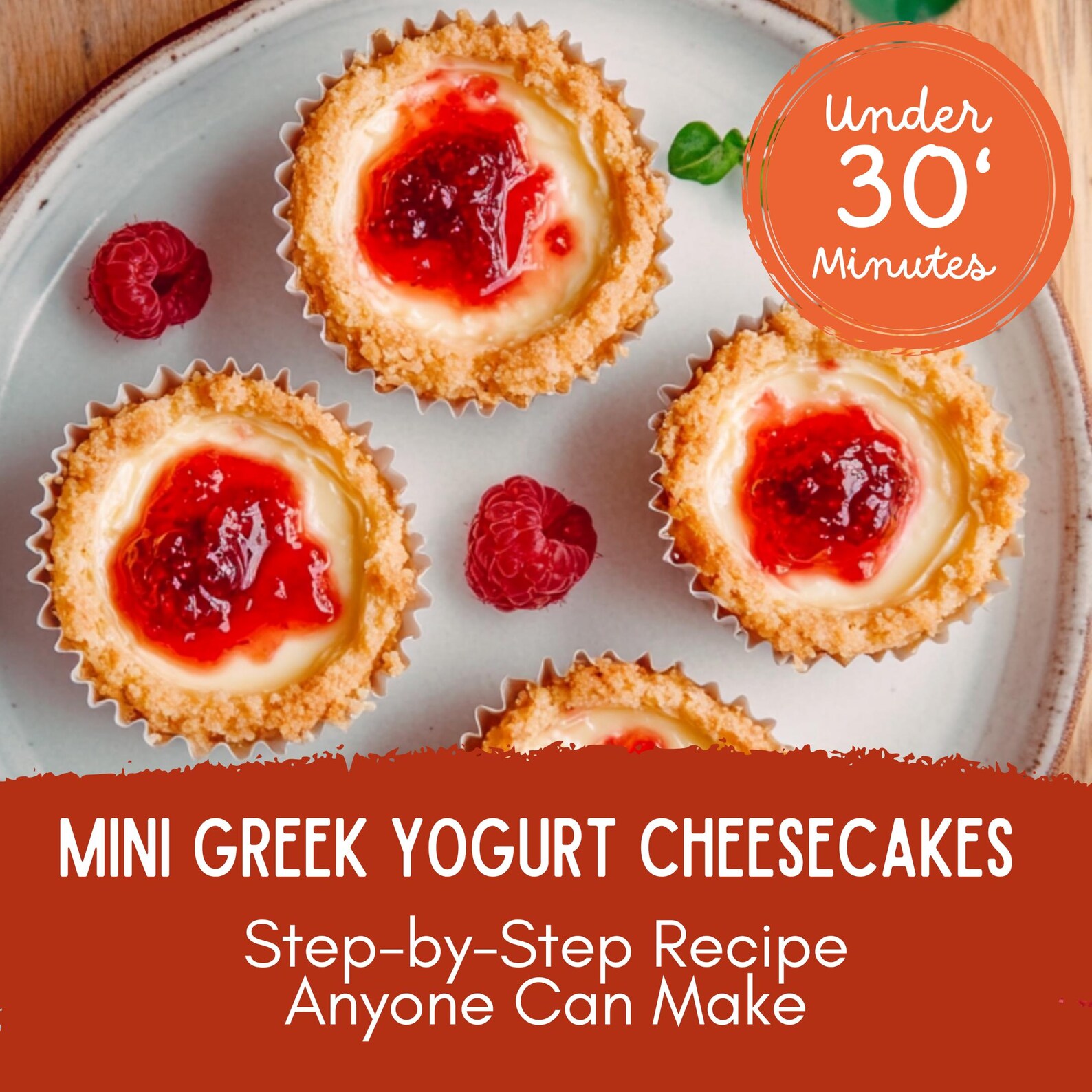 Mini Greek Yogurt Cheesecakes Recipe: Healthy Low-fat Dessert (digital ...