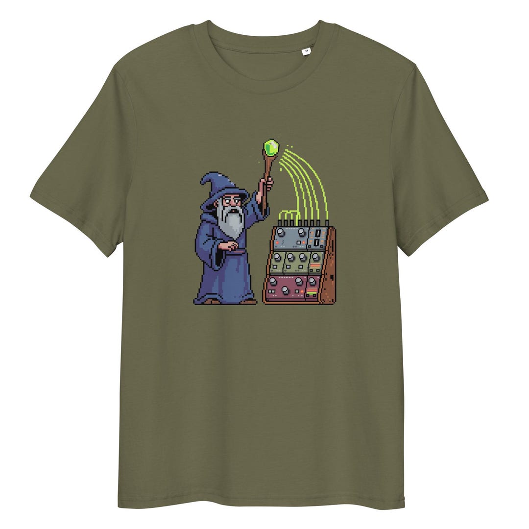 Pixel Wizard & Modular Magic – Organic Pixel Art Synth T-shirt - Etsy