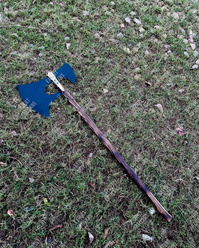Handcrafted Double Headed Viking Axe Replica | 60" Nordic Decor Prop - Etsy