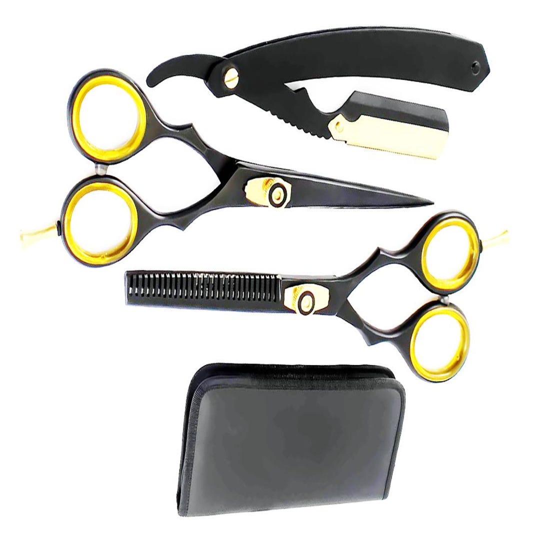 Matt Black Powder Coated Razor Scissors Set - Student Training Set - Etsy