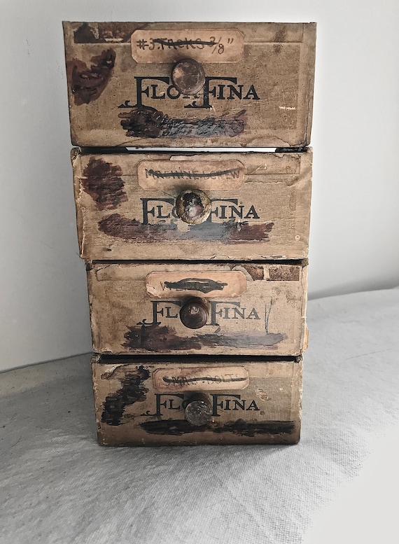 4 Vintage Cigar Box Drawers . Tramp Art . Webster Babies | Etsy