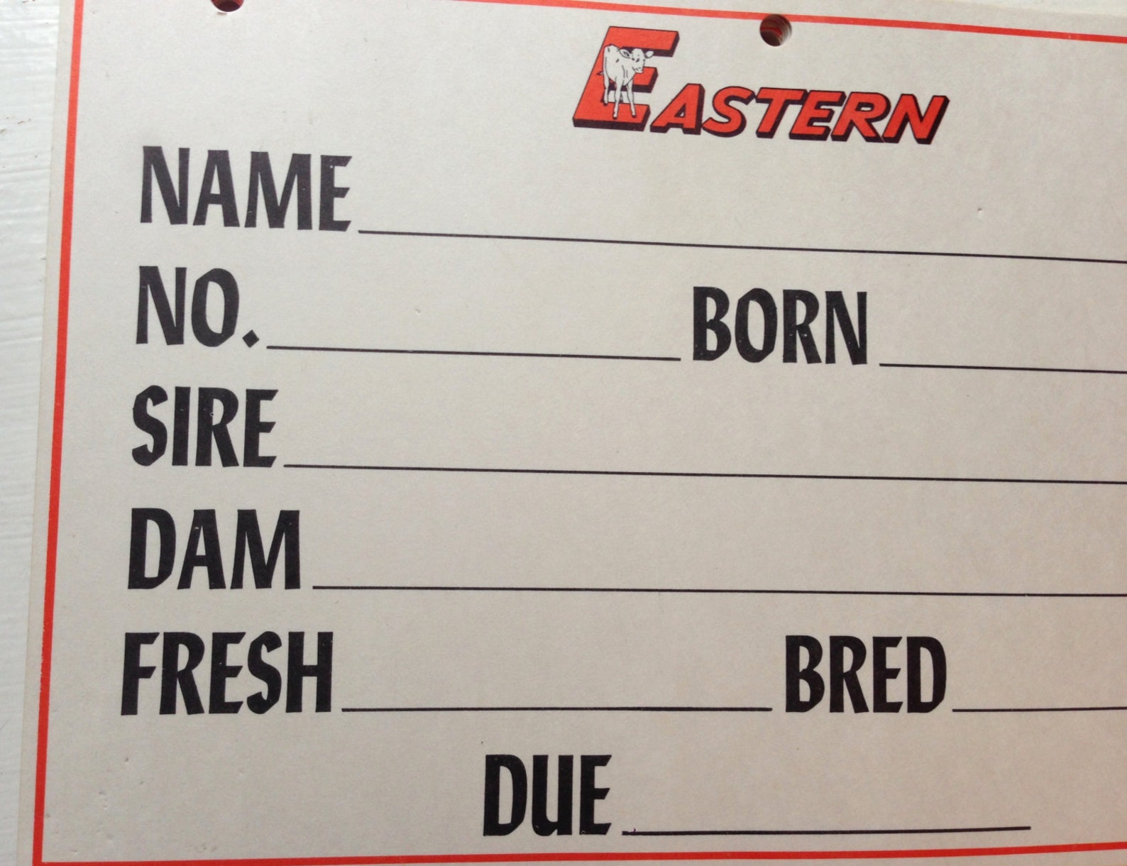 Farm Sign . Calf Breeding Record . Barn Sign . Stall Marker . - Etsy