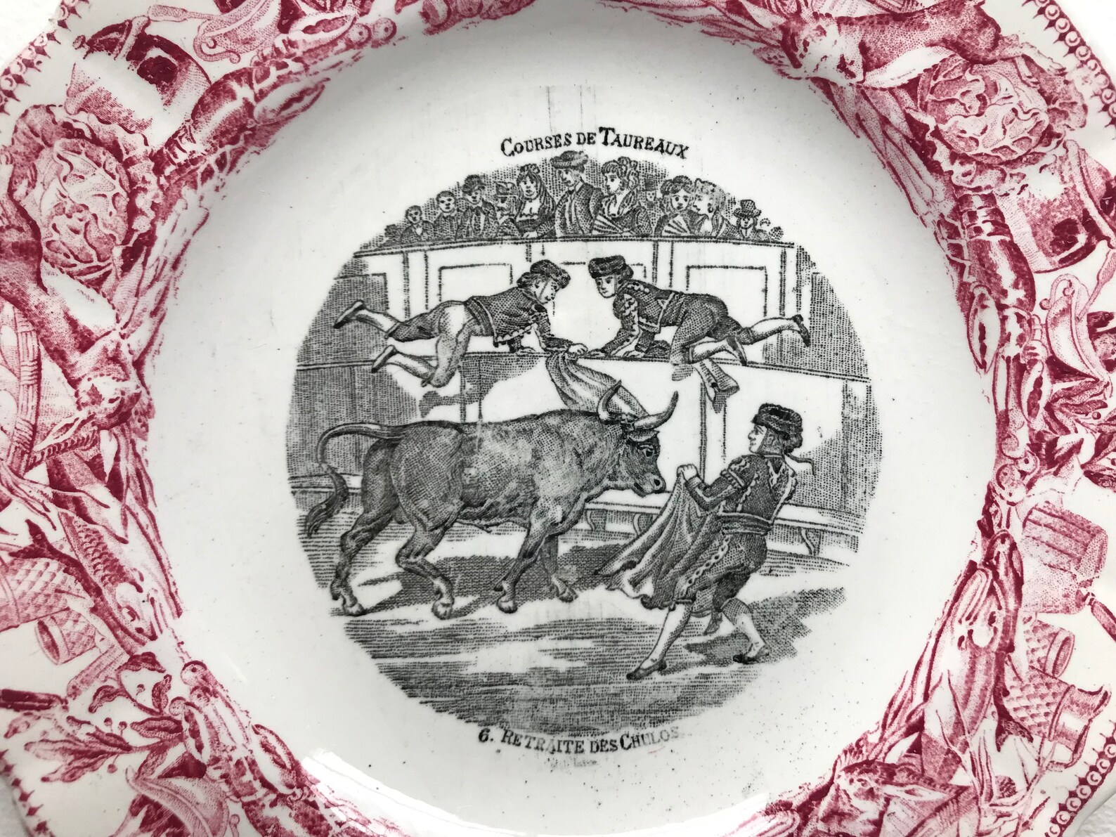 Antique French Talking Plates . Lebacqz & Bouchart . Matador . - Etsy