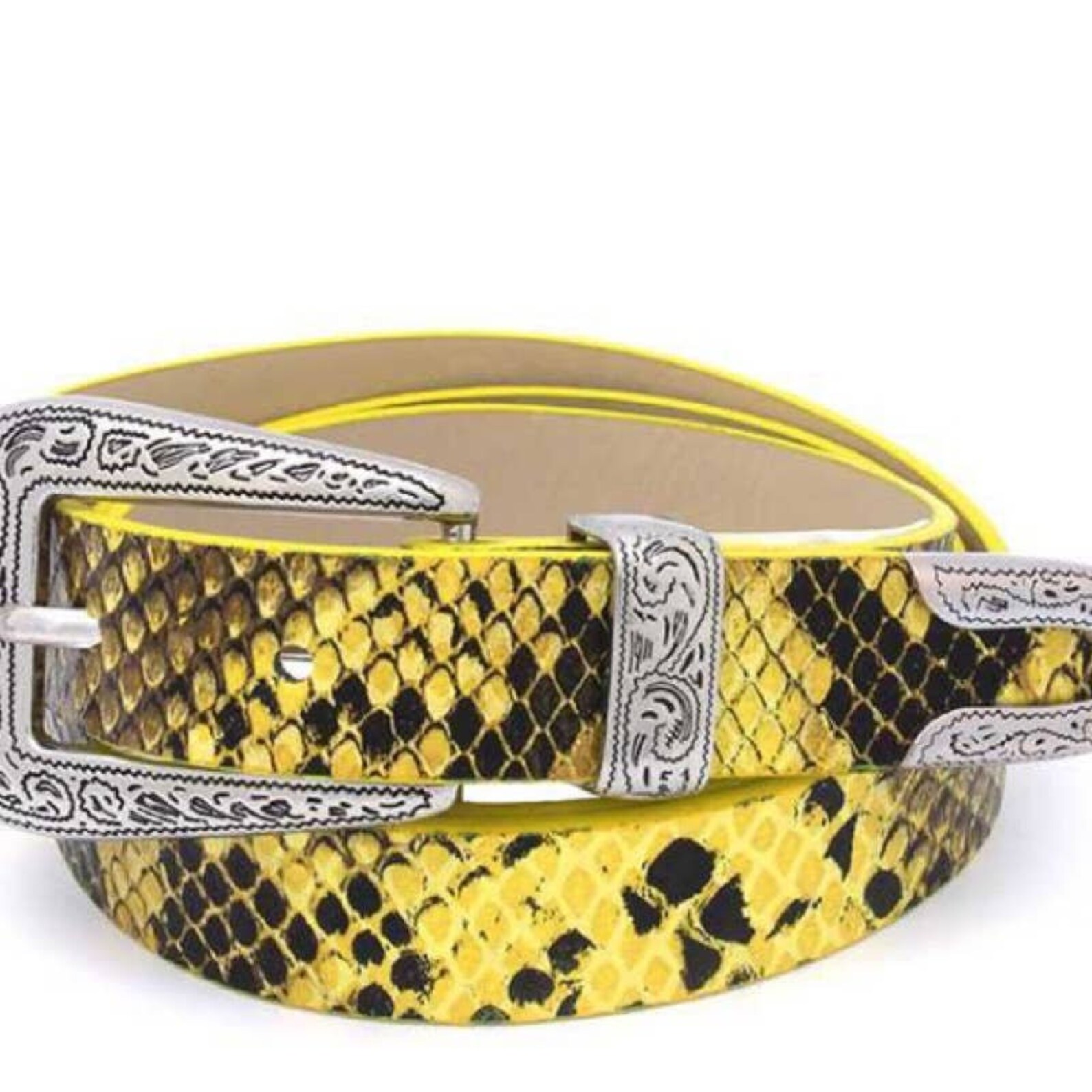 Faux Snake skin belt with buckle | Etsy