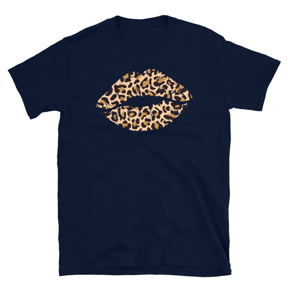 Leopard Print Lips Regular Short-sleeve GILDAN Unisex T-shirt - Etsy