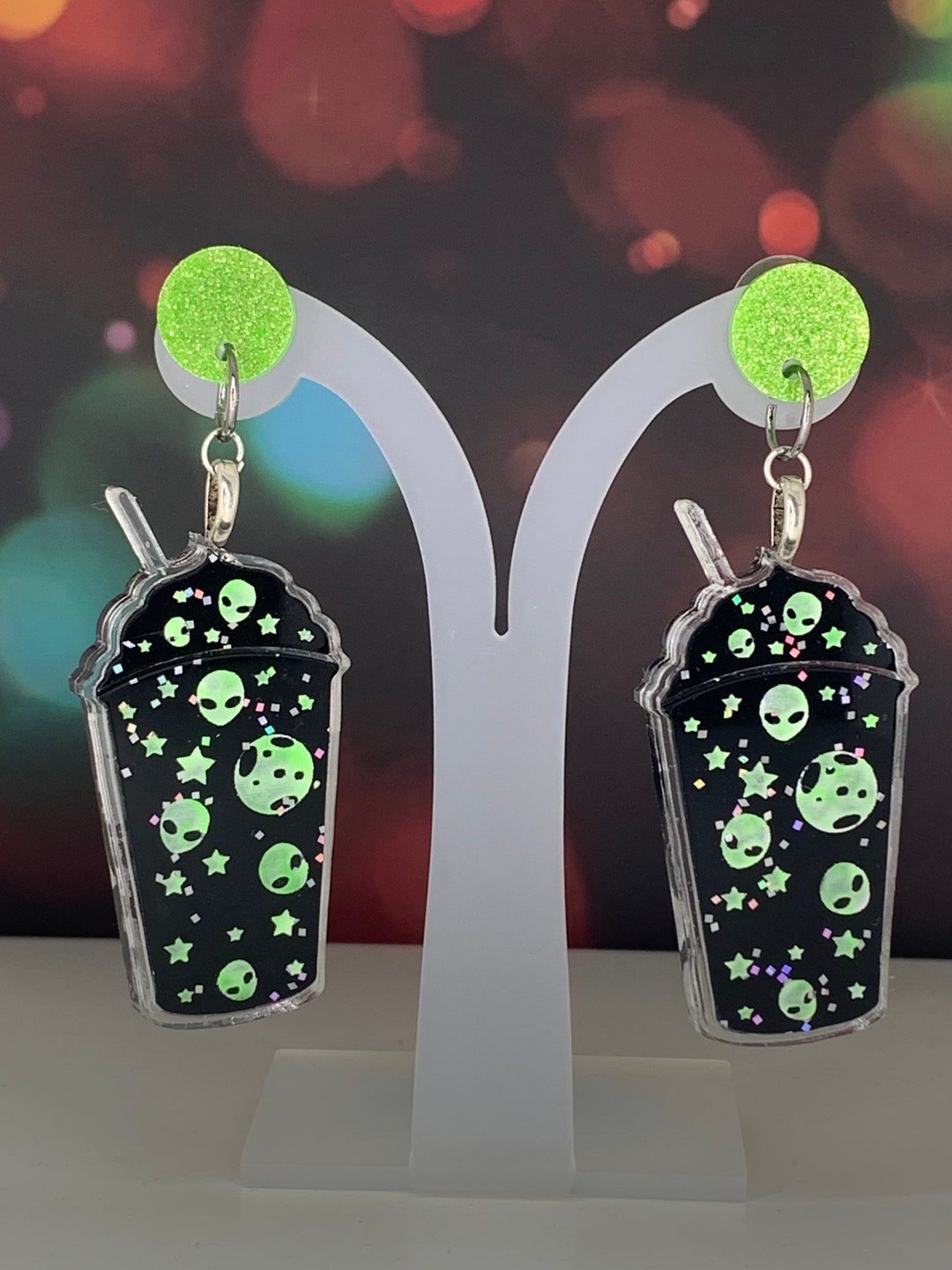 Glow in the Dark and Glitter Slushie Statement Earrings - Etsy