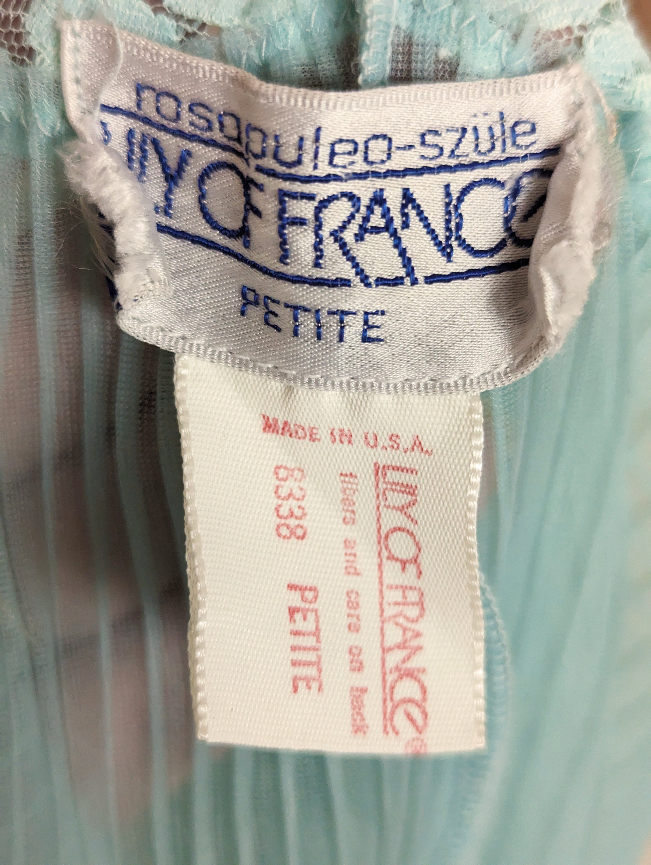 Rosa Puleo-szule LILY OF France ® Sheer Aqua Crystal Pleated Negligee ...