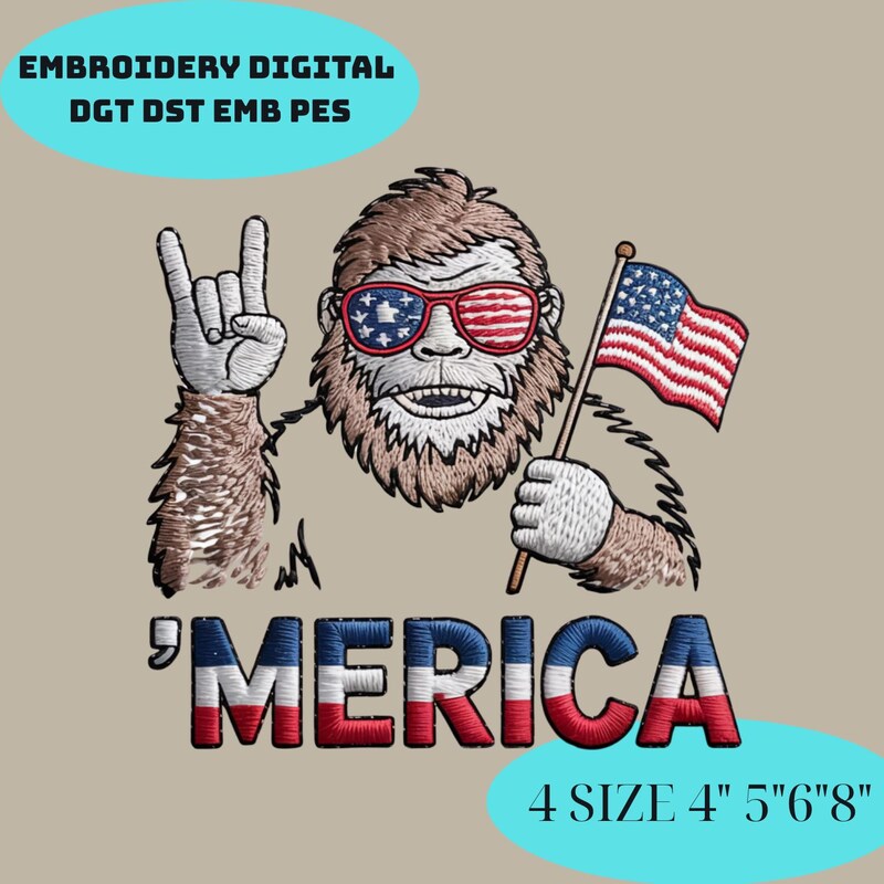 Sasquatch Embroidery - Etsy