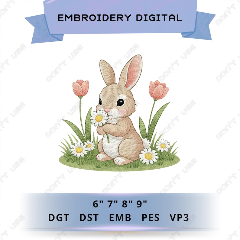 Arquivo de Bordado de Coelhinhos da Primavera - Lindo Desenho de ...