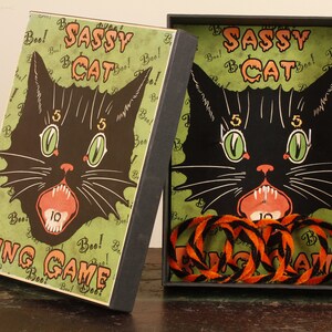 Bethany Lowe Designs Sassy Cat Ring Toss Game Vintage Cat Collectible ...