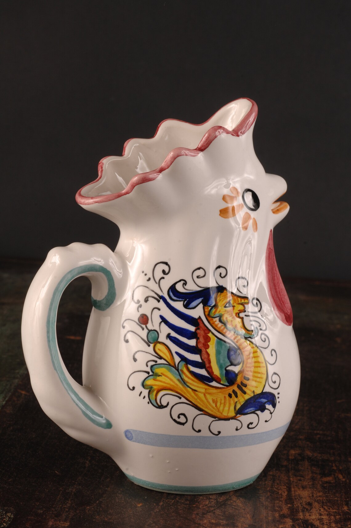 Deruta Rooster of Fortune Ceramic Pitcher Vintage | Etsy