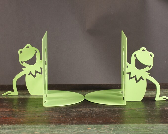 Michael Graves Kermit the Frog Green Metal Bookends - Vintage Book ...