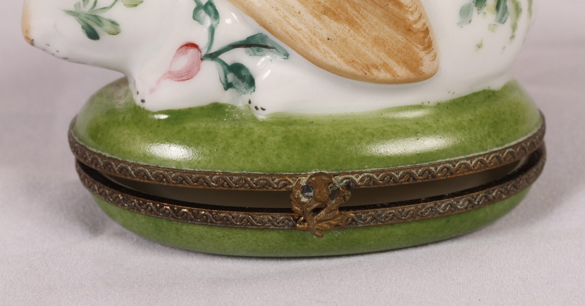 Limoges Rabbit Chamart France Trinket Box - Vintage Ceramic Collectible ...