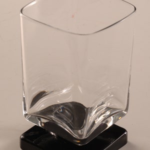 Square Black Pedestal Base Cocktail Glasses Set of 9 Vintage Glass ...