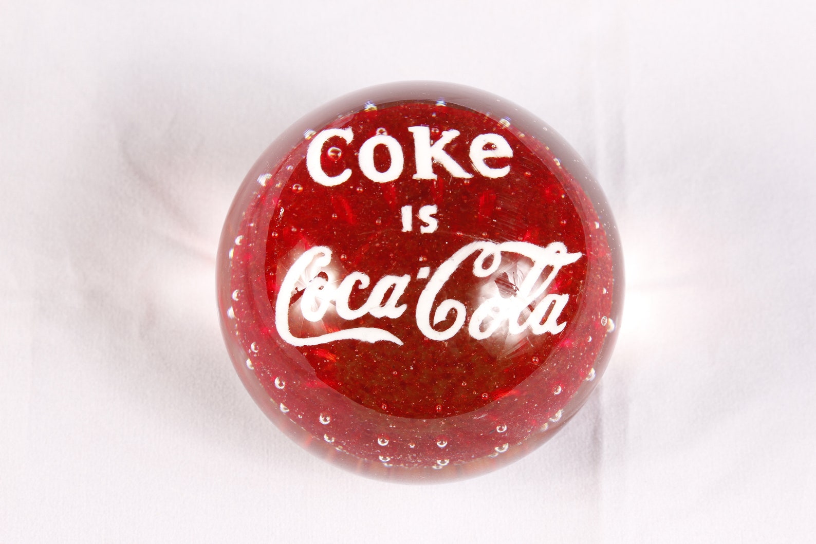Coke is Coca-cola Glass Paperweight - Vintage Glass Collectible Home ...