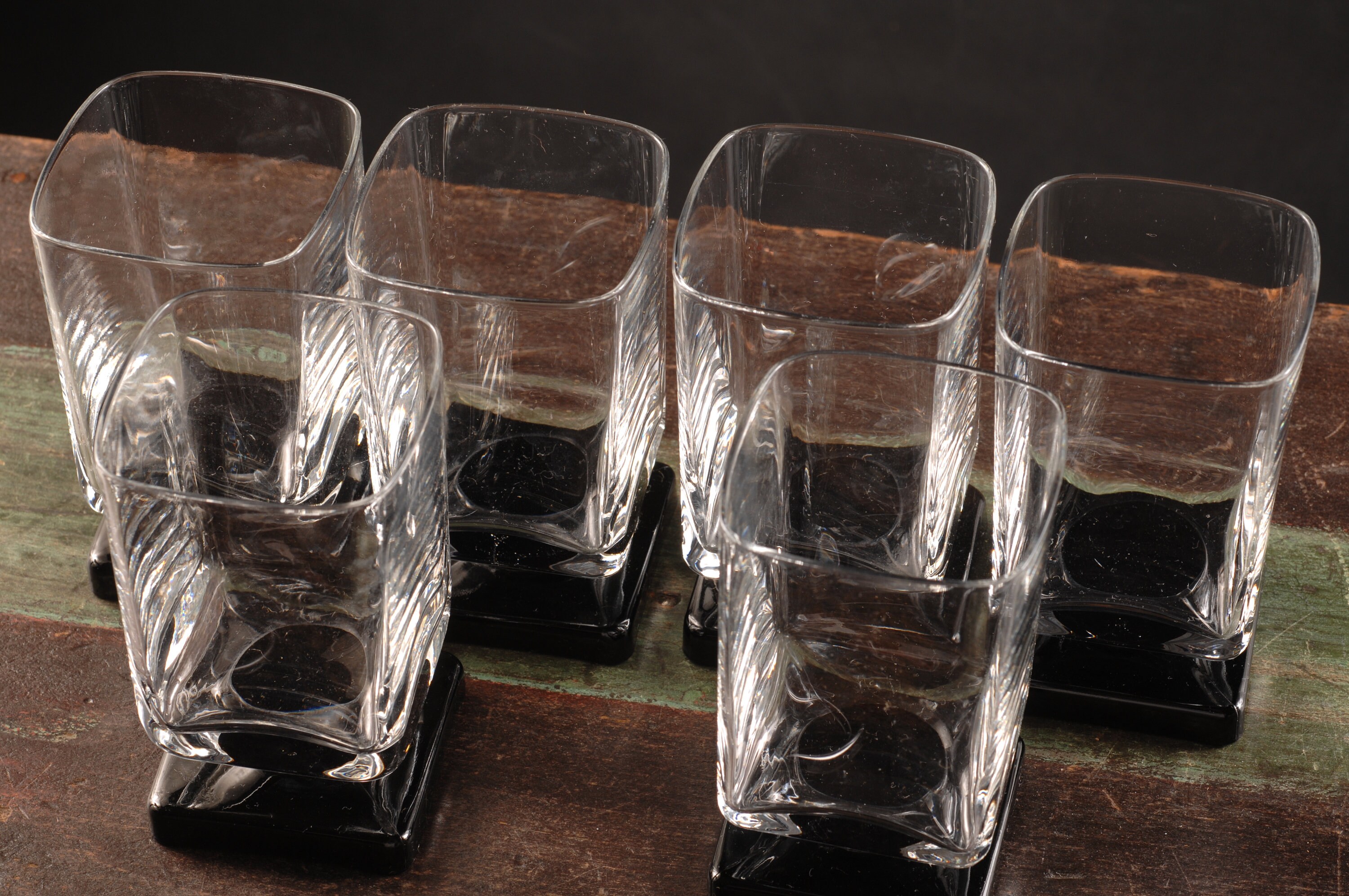 Square Black Pedestal Base Cocktail Glasses Set of 9 - Etsy
