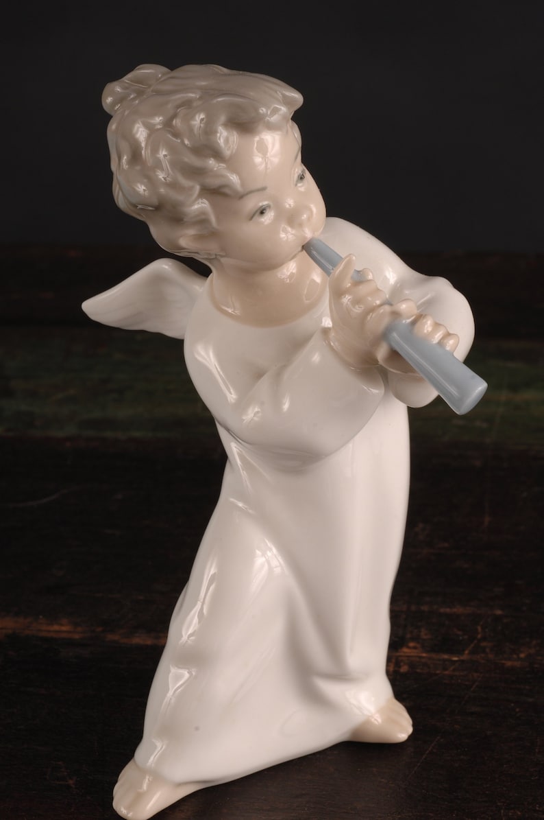 Lladro Angel with a Flute Angel flautista 4540 IOB Spain | Etsy