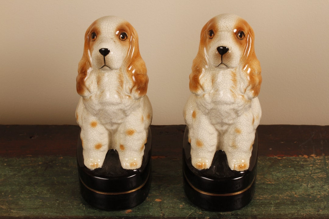 Takahashi Cocker Spaniel Bookends - Vintage Book Collectible Home ...