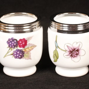 Royal Worcester Botanical Flowers Astley Evesham Patterns Egg Coddlers ...