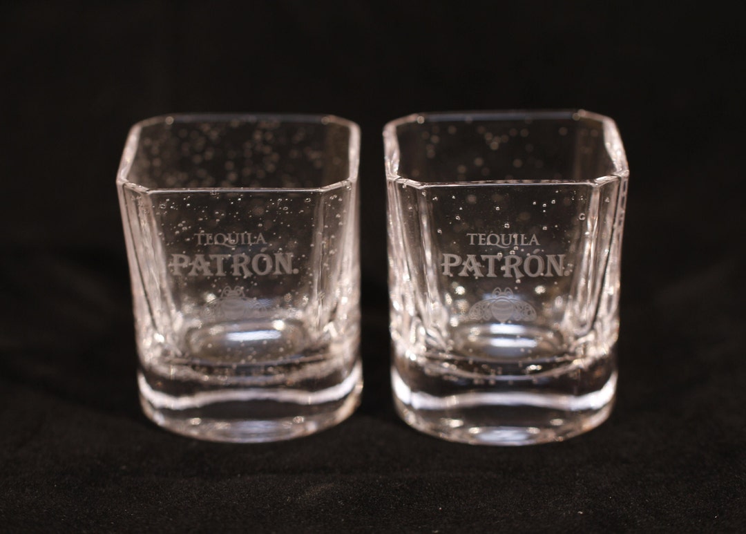 Tequila Patron Square Bubble Shot Glasses - Set of 2 - Vintage ...