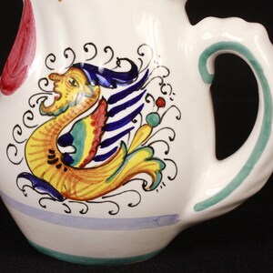 Deruta Rooster Raffaellesco Dragon Ceramic Pitcher - Vintage ...