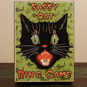 Bethany Lowe Designs Sassy Cat Ring Toss Game Vintage Cat Collectible ...