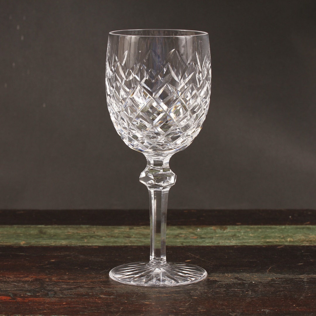 Waterford Powerscourt Pattern Water Goblet - Vintage Glass Collectible ...