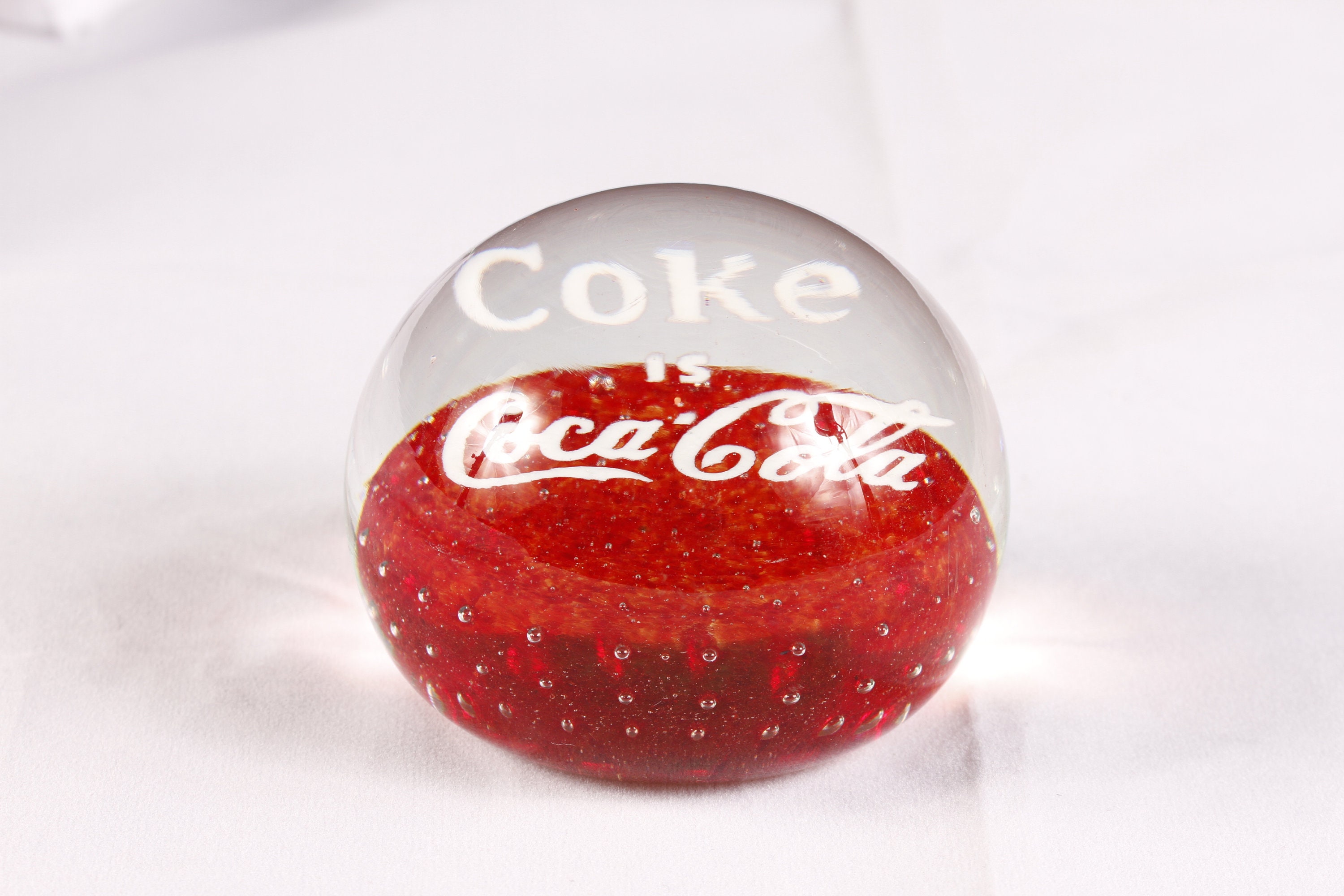 Coke is Coca-cola Glass Paperweight - Vintage Glass Collectible Home ...