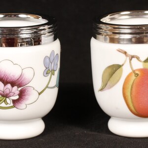 Royal Worcester Botanical Flowers Astley Evesham Patterns Egg Coddlers ...