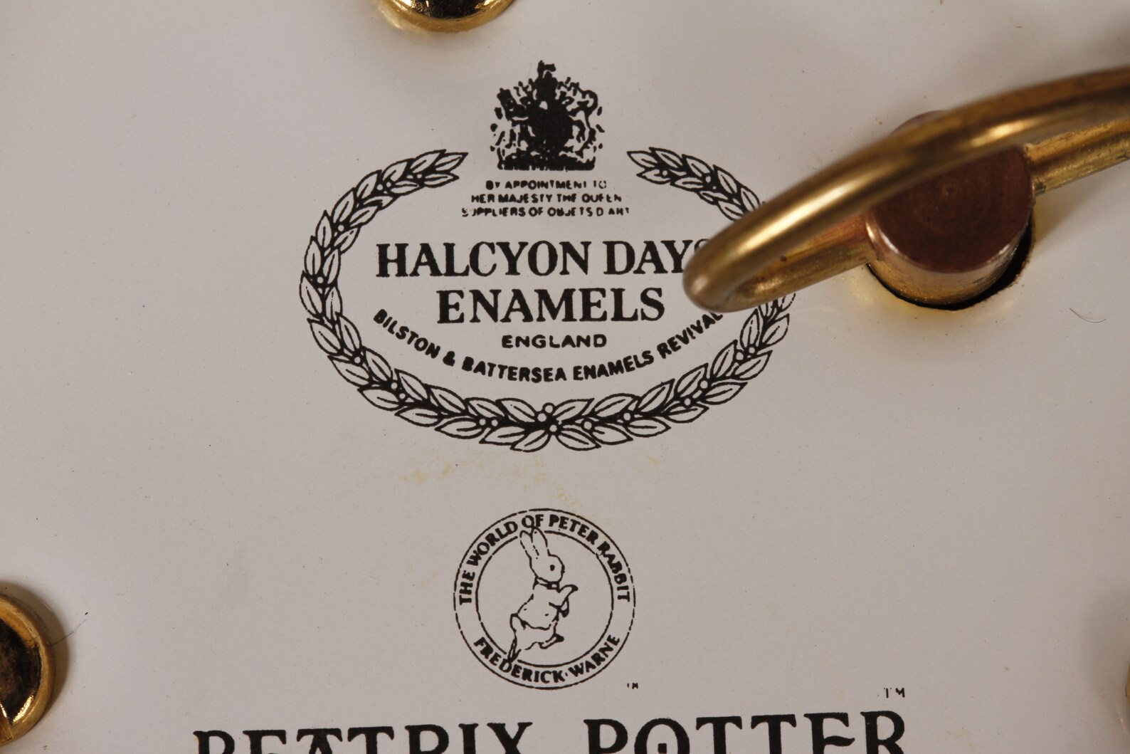 Halcyon Days Beatrix Potter Greensleeves Music Box - Vintage Metal ...