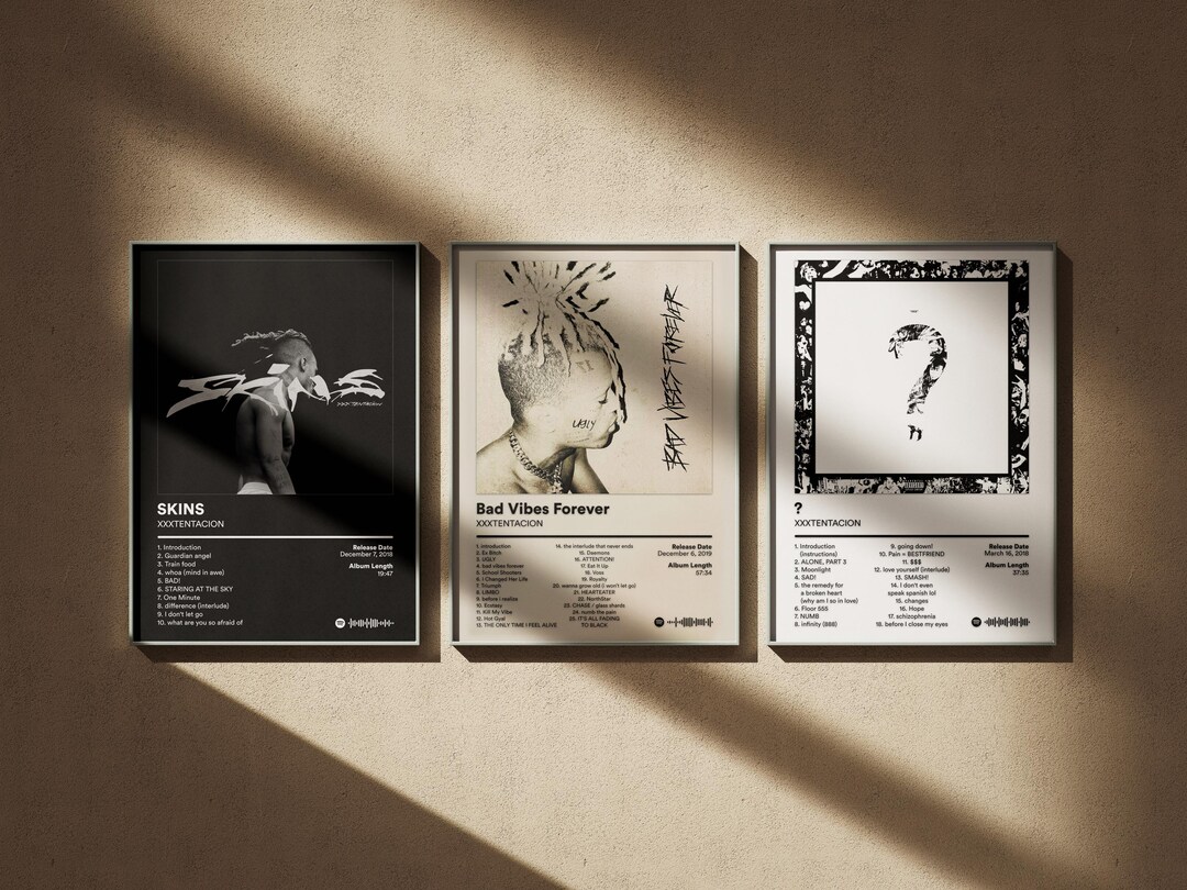 XXXTENTACION Poster 4 Pack - Minimal Digital Art Prints - Album Cover ...