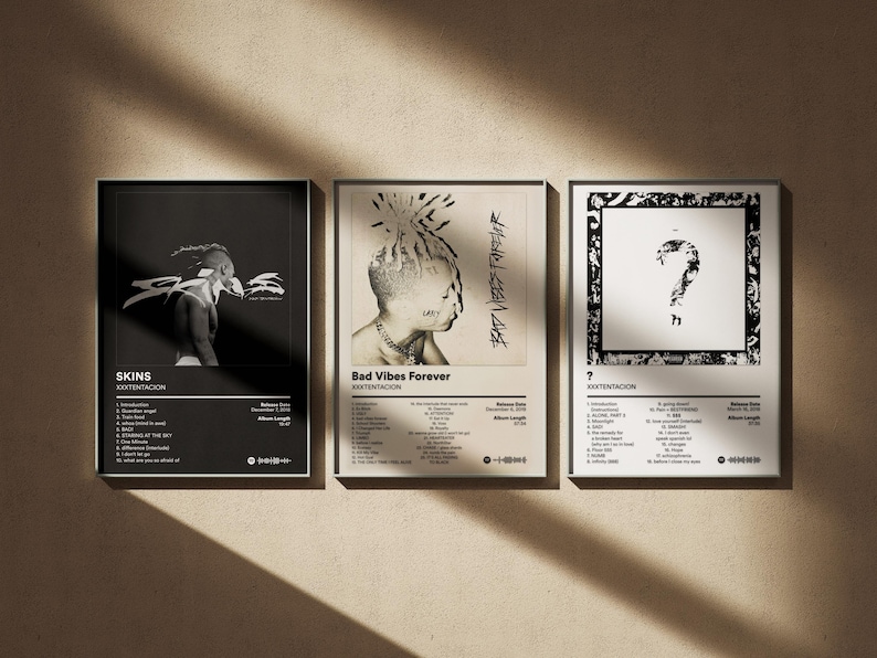 XXXTENTACION Poster 4 Pack - Minimal Digital Art Prints - Album Cover ...