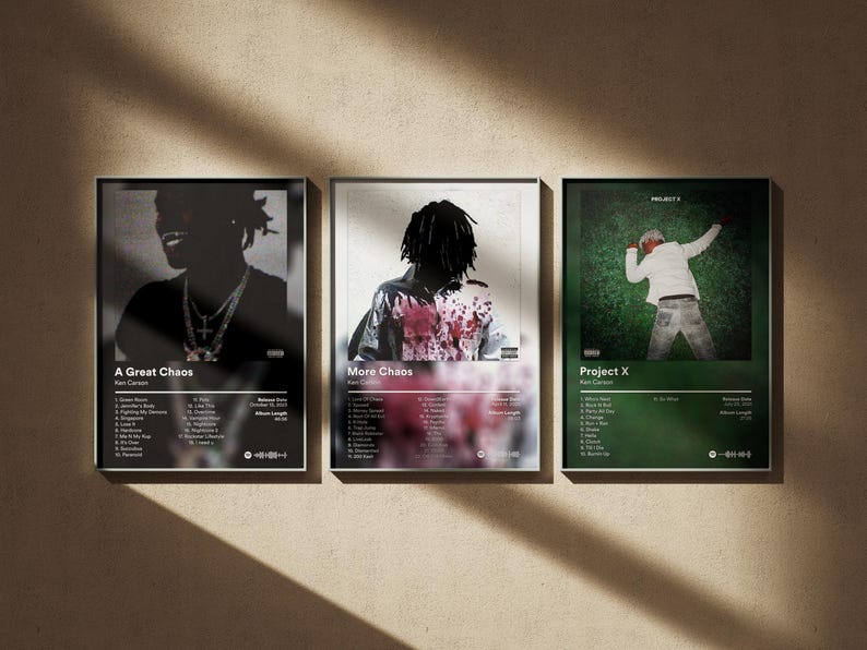 Ken Carson Poster 5 Pack - Minimal Digital Art Prints - Album Cover ...