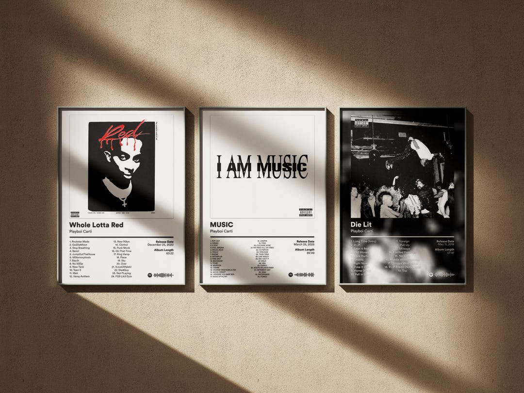 Playboi Carti Poster 5 Pack - Minimal Digital Art Prints - Album Cover ...