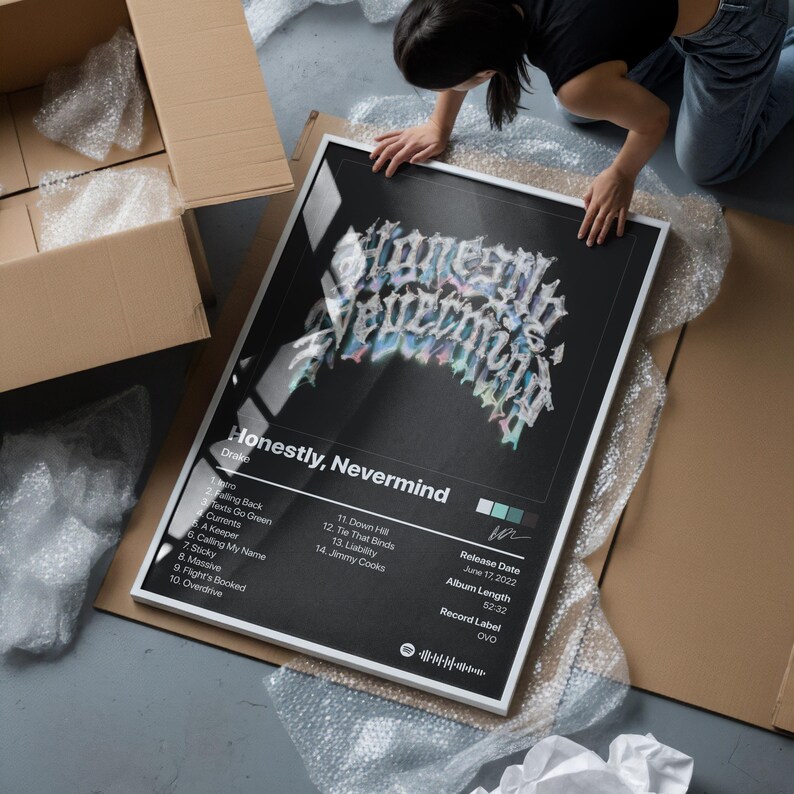 Drake "honestly, Nevermind" V2 Album Poster - Album Cover Wall Decor ...