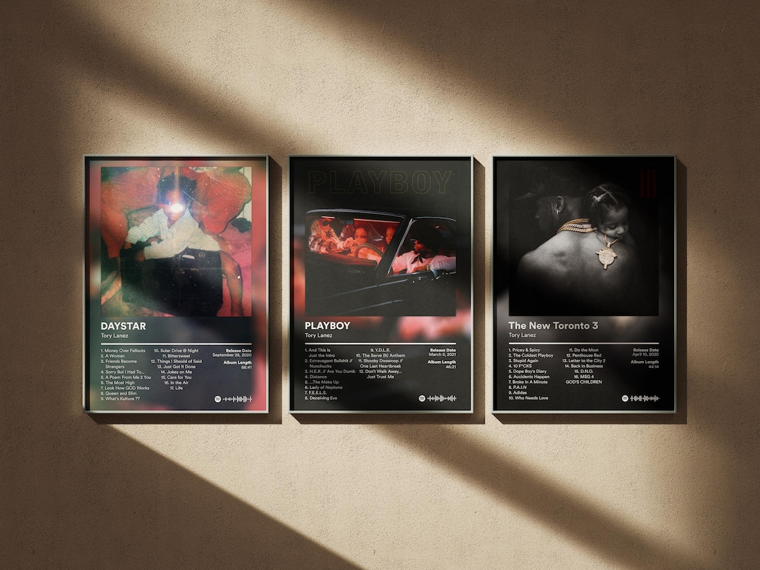 Tory Lanez Poster 3 Pack - Minimal Digital Art Prints - Album Cover ...
