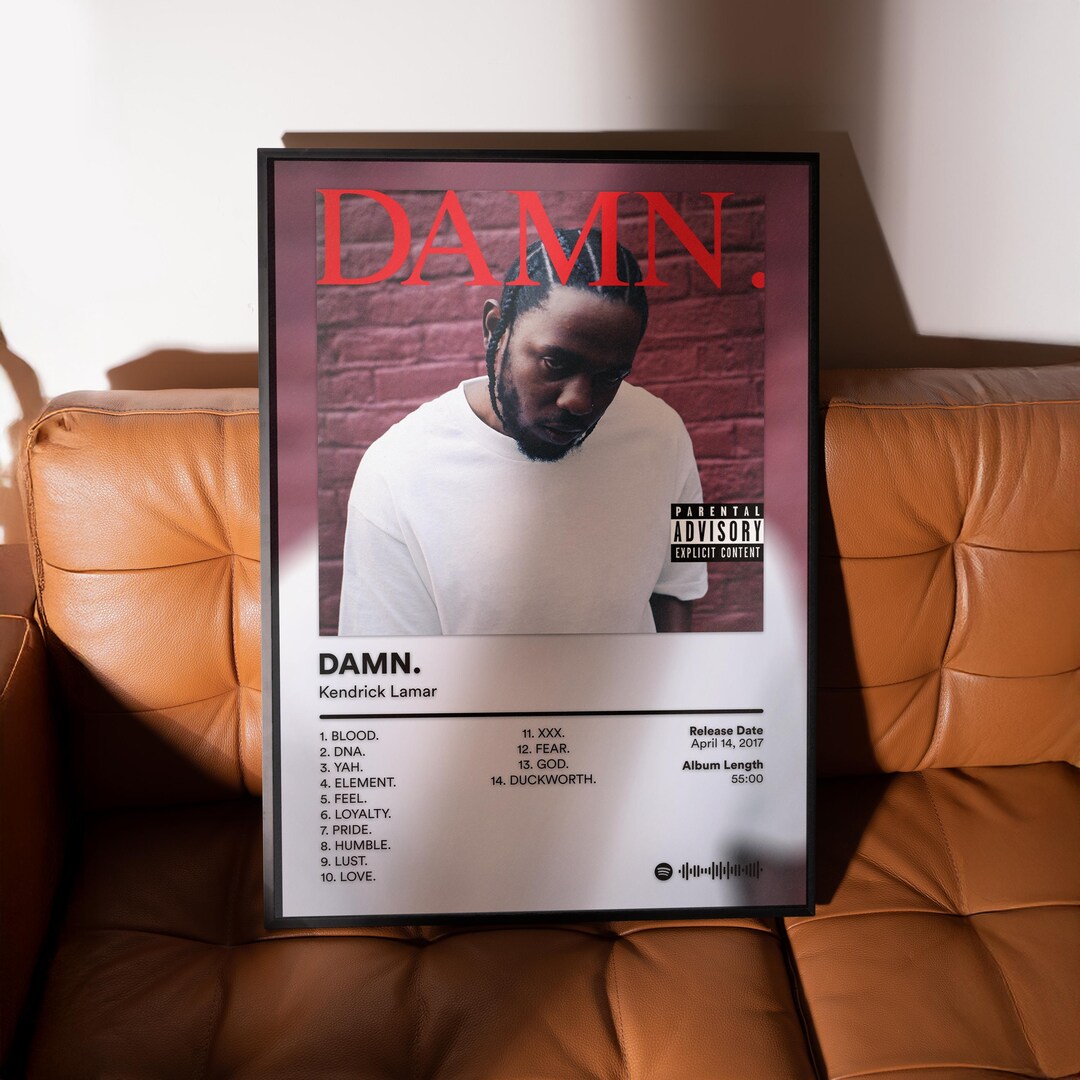 Kendrick Lamar DAMN. Poster – FREE SHIPPING – Album Cover Posters ...