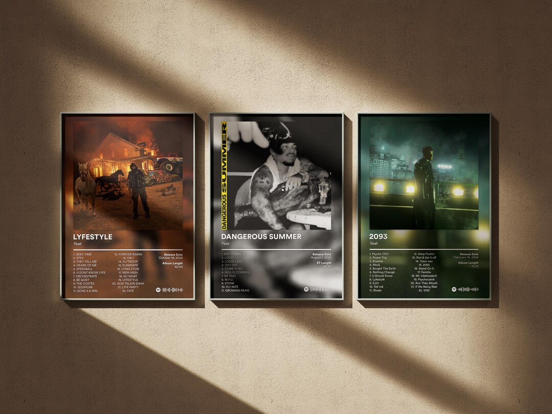 Yeat Poster 5 Pack - Minimal Digital Art Prints - Album Cover Wall ...