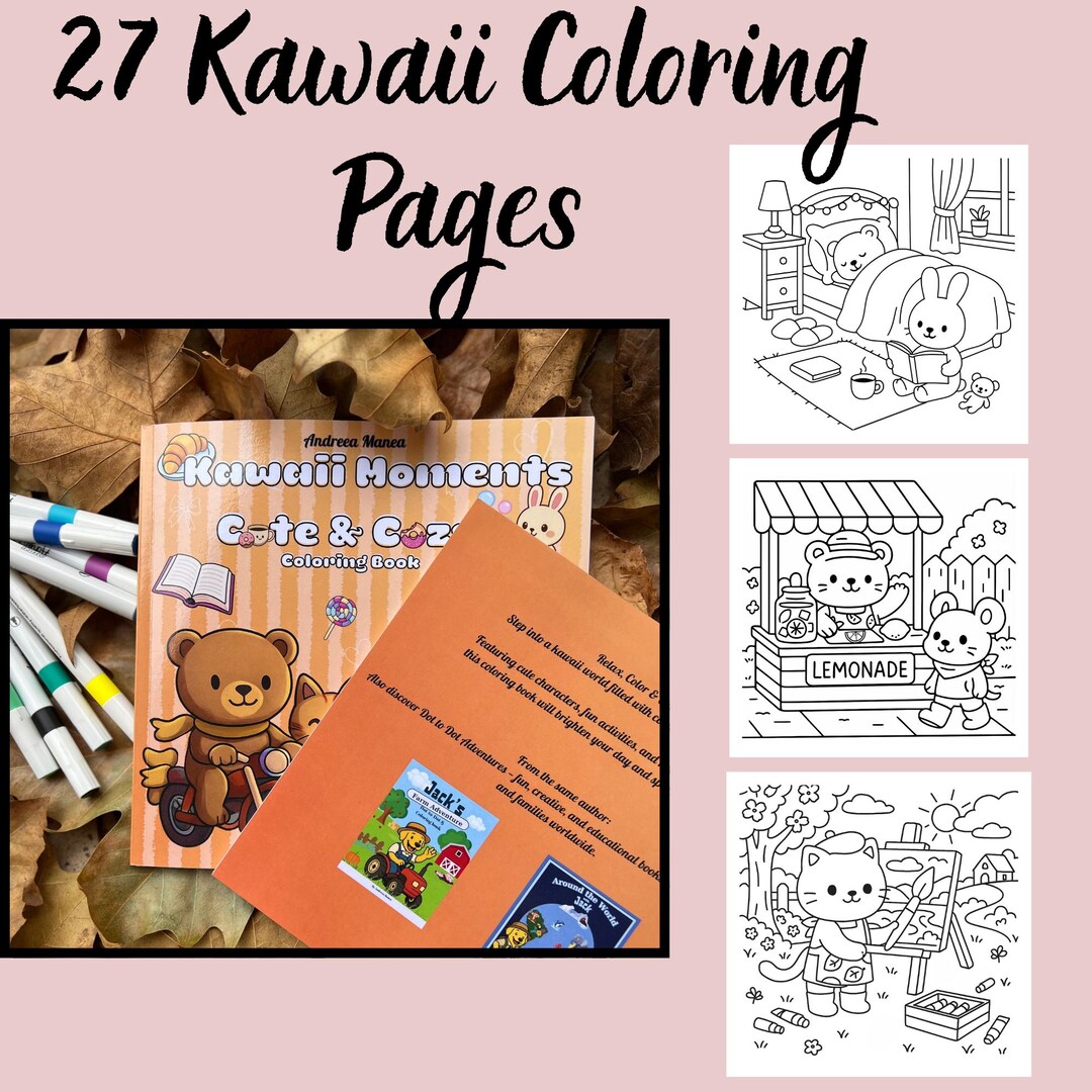 Kawaii Coloring Pages | 27 Pages | Cute and Cozy Coloring Sheets for ...