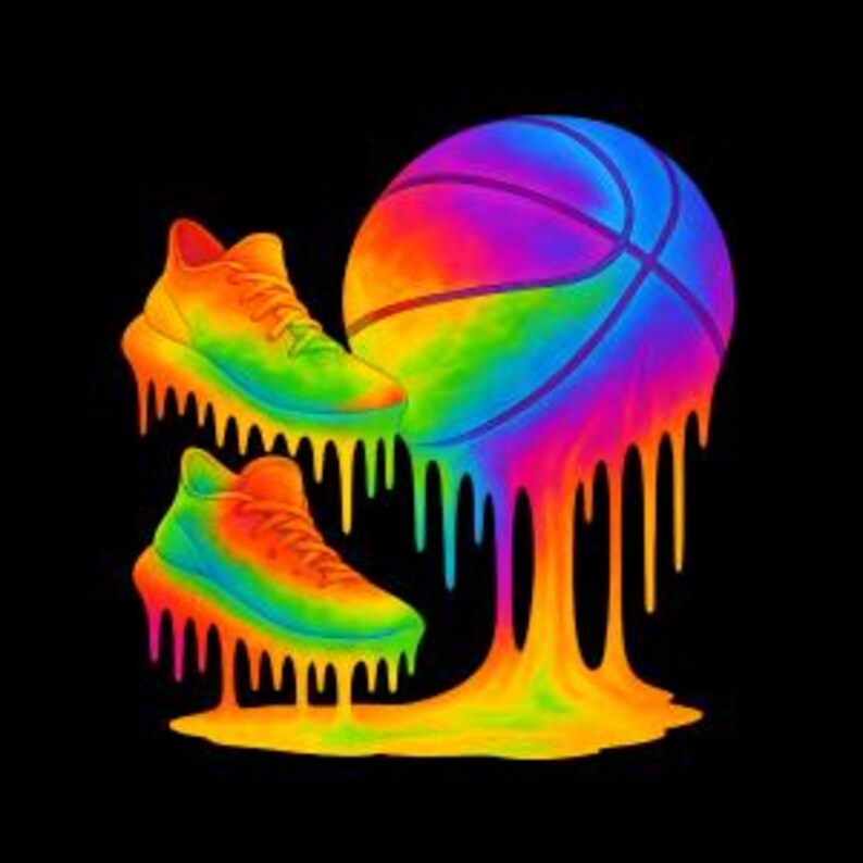 Basketball PNG Bundle Color Splash Dripping Ball Sneakers Clipart ...
