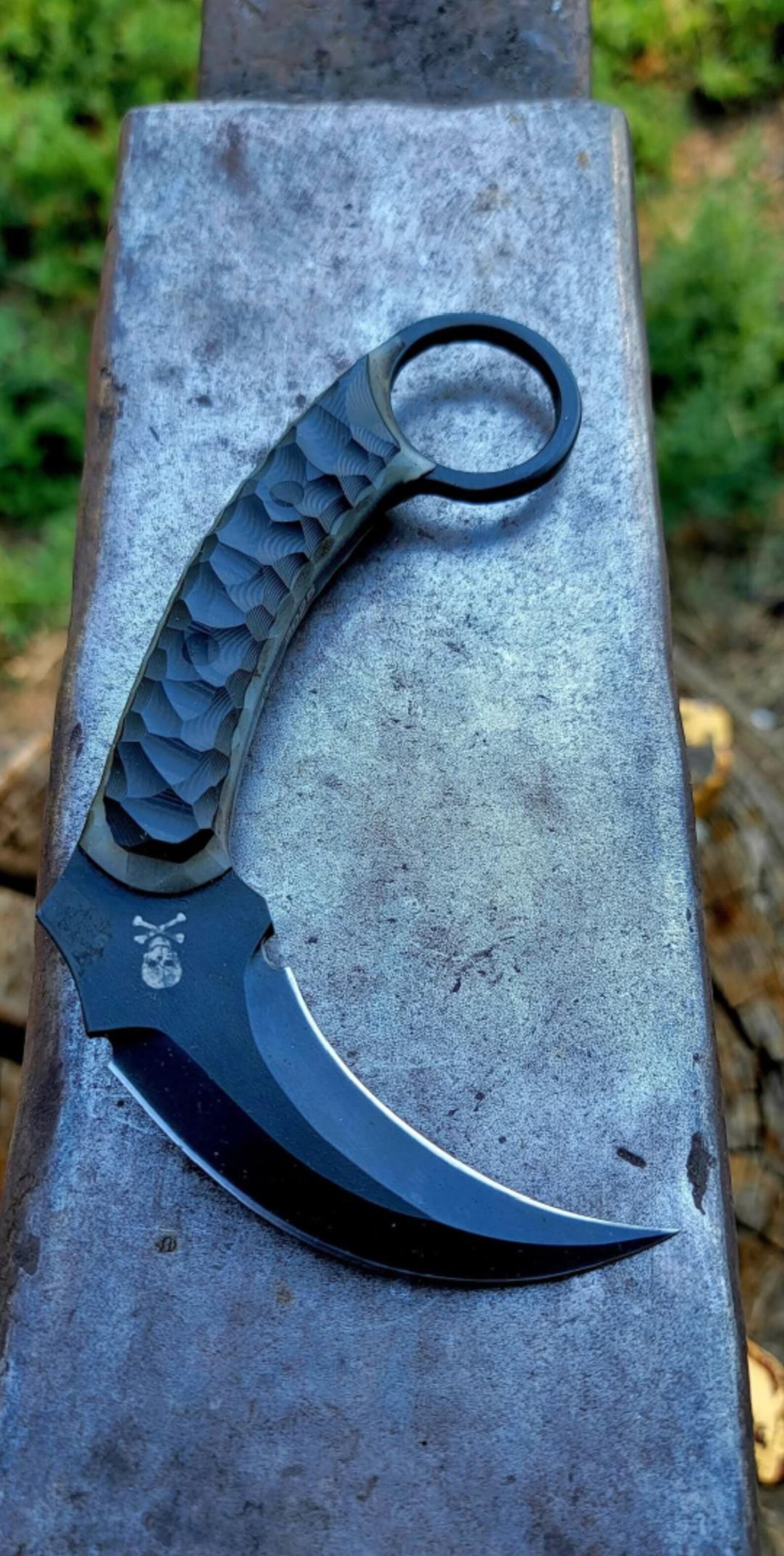 D2 Steel Karambit Knife: Micarta Handle, Leather Sheath - Etsy
