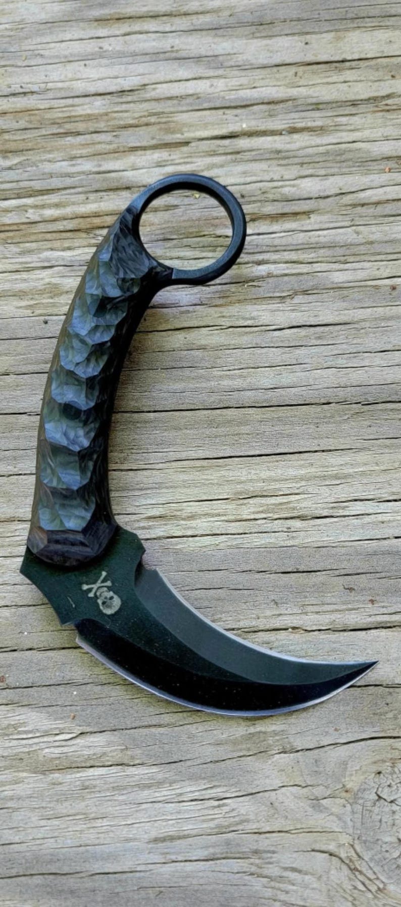 D2 Steel Karambit Knife: Micarta Handle, Leather Sheath - Etsy