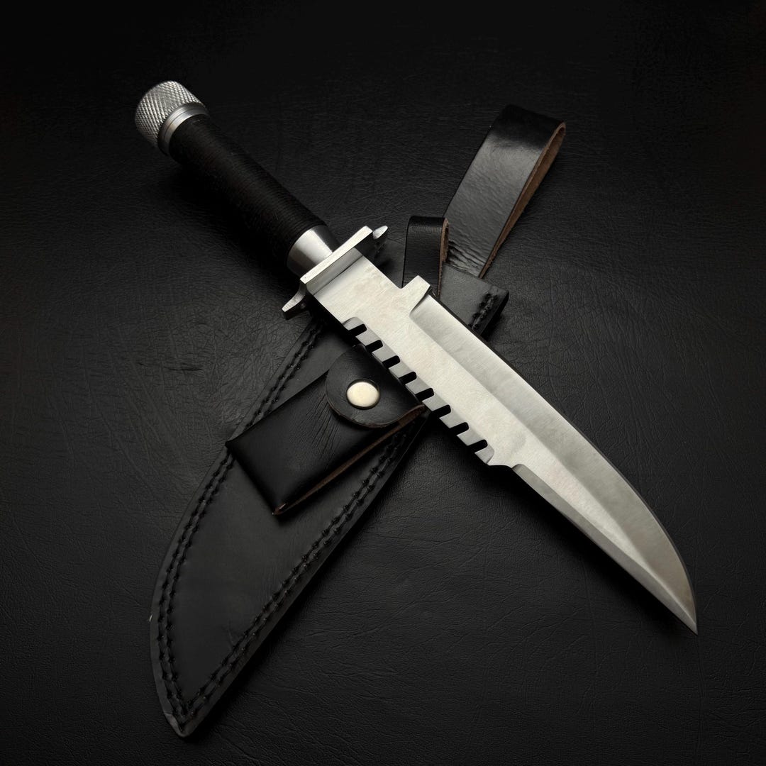 Rambo First Blood Movie Replica | D2 Steel | Leather Sheath | Gift for ...