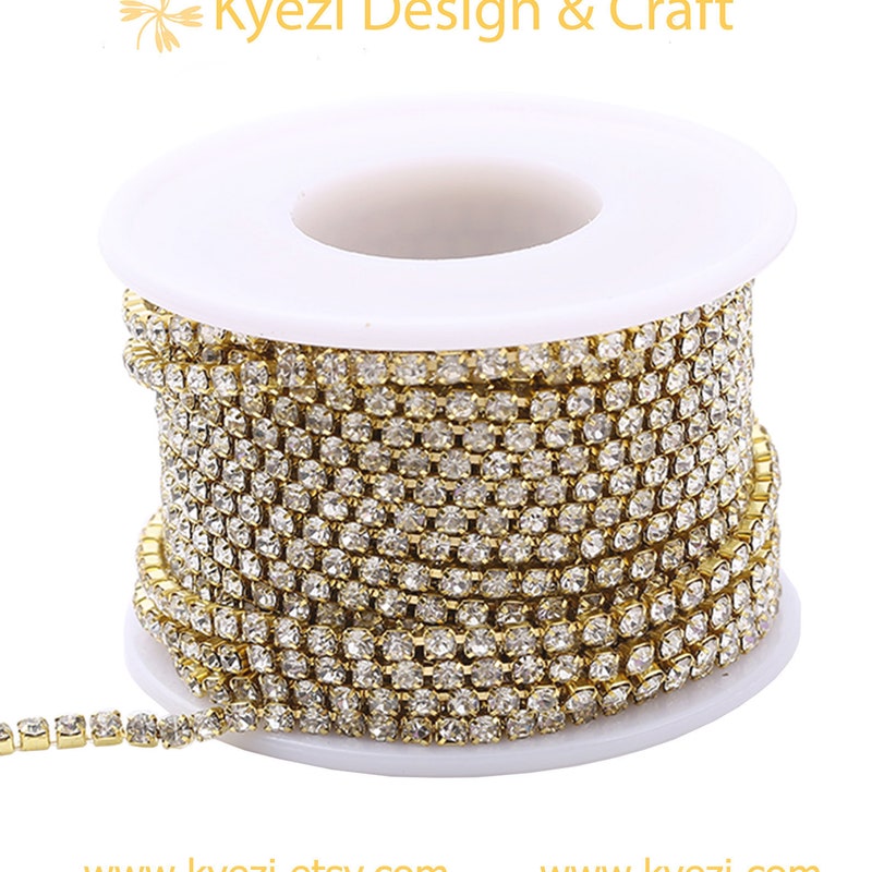 Rhinestone Chains Gold - Etsy