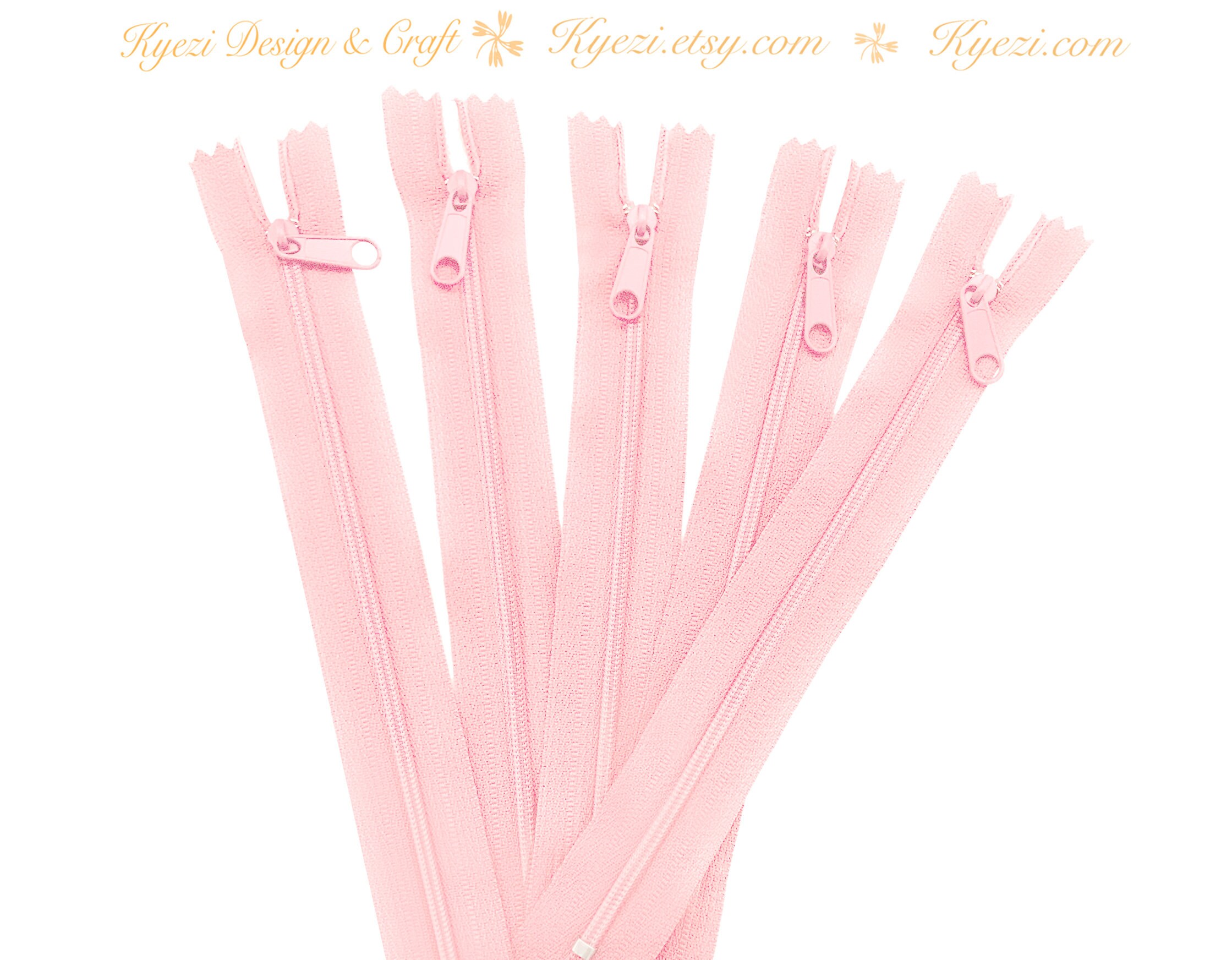 1 to 10 Pcs 18 Inch Light Pink Long Pull Nylon Zippers - Etsy UK