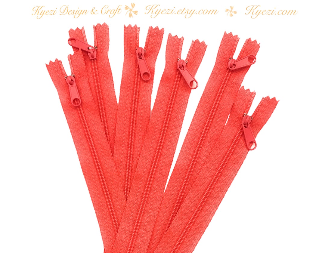 1 to 10 Pcs 16 Inch Coral Long Pull Nylon Zippers, Handbag Purse Pull ...