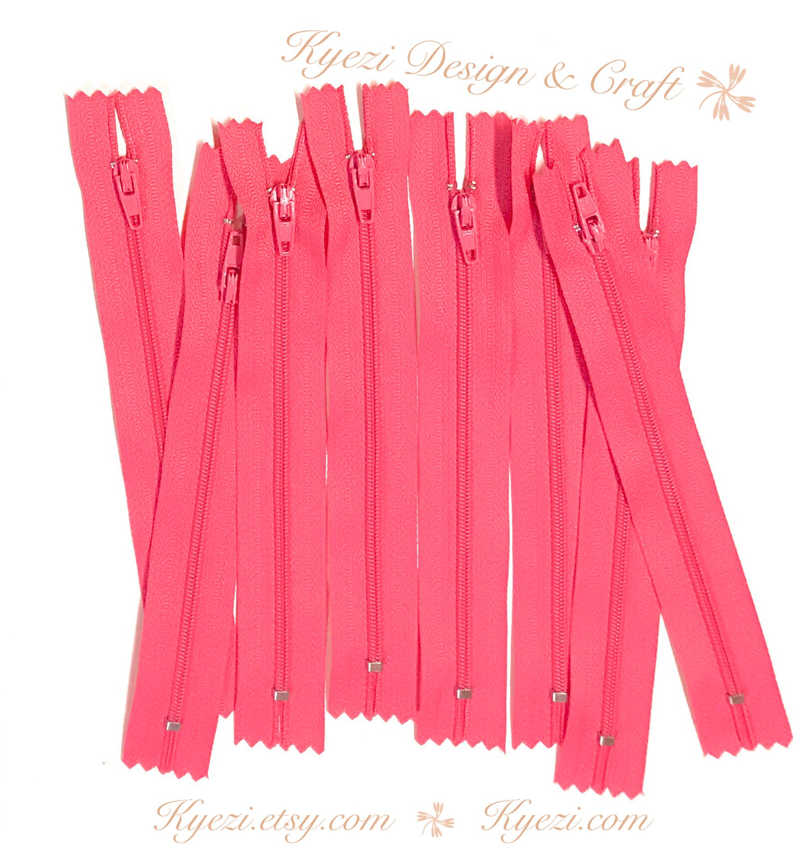 5 10 15 Pcs 3 Inch Hot Pink Nylon Coil Zippers - Etsy
